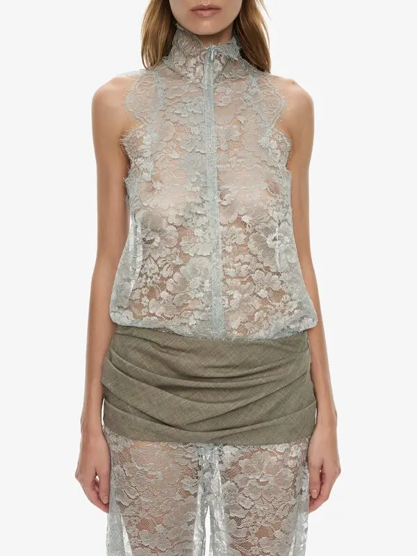 Christopher Esber Moonlit Patina Lace Cummerbund Shorts