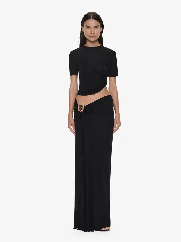 Christopher Esber Bezel Quartz Ruched Tee - Black