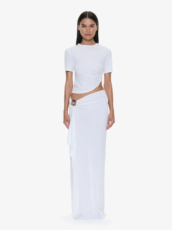 Christopher Esber Bezel Quartz Cascade Skirt - White