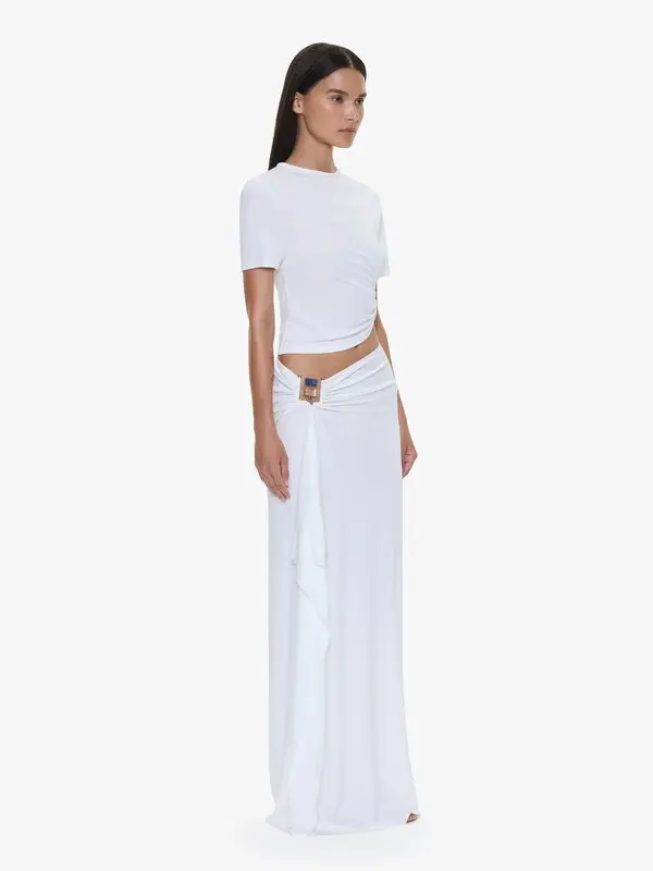 Christopher Esber Bezel Quartz Cascade Skirt - White