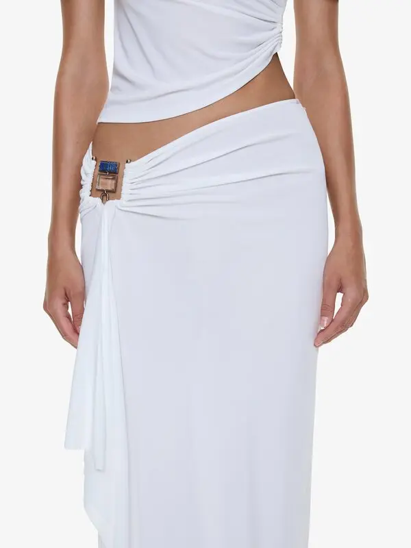 Christopher Esber Bezel Quartz Cascade Skirt - White