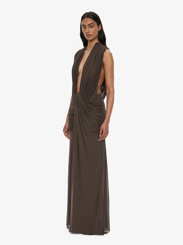 Christopher Esber Ripple Drape Gown - Brown