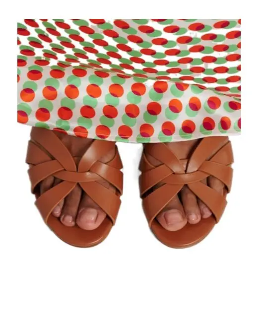 AQUAZZURA Leather Knot Detail Slides