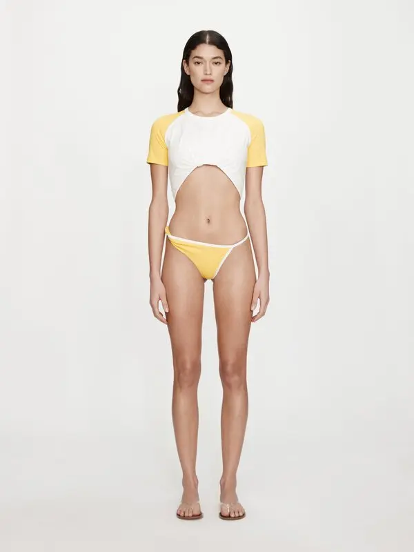 Christopher Esber Onda Twisted Lycra High Brief - Yellow