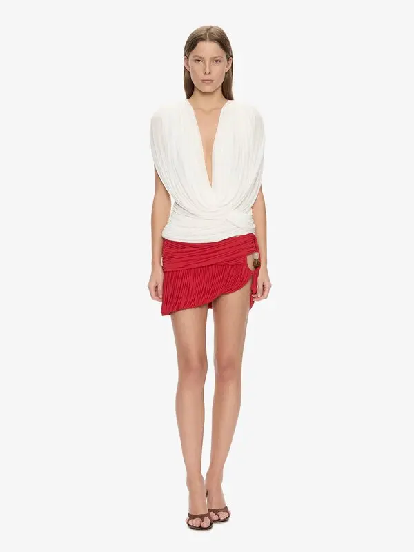 Christopher Esber Beach Glass Bubble Mini Skirt - Red