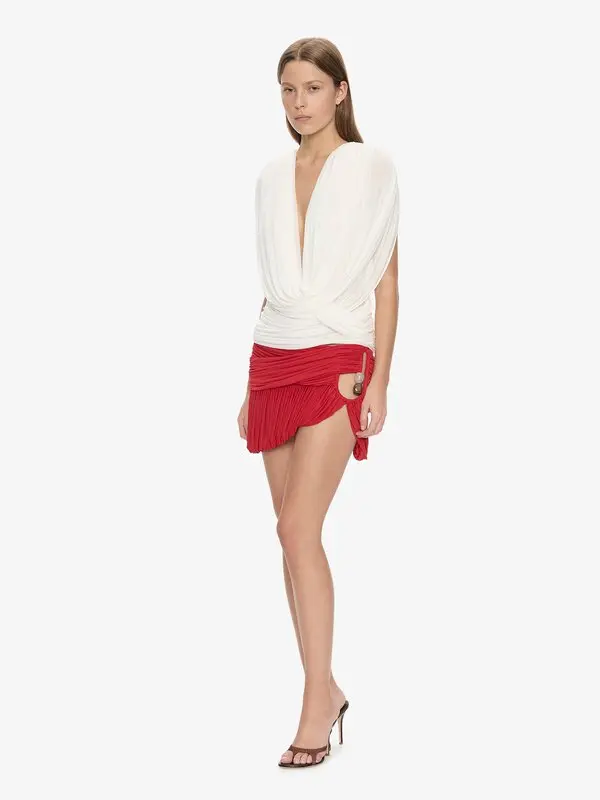 Christopher Esber Beach Glass Bubble Mini Skirt - Red