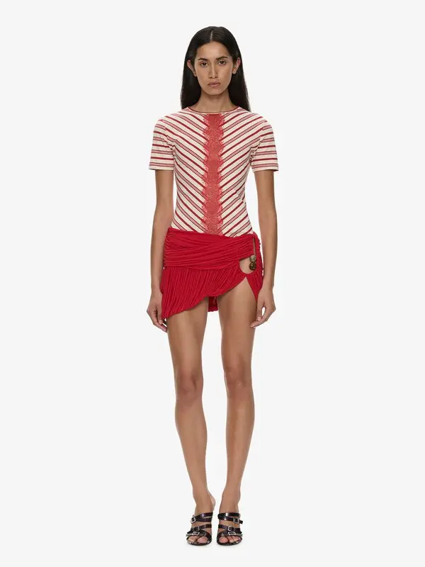 Christopher Esber Beach Glass Bubble Mini Skirt - Red
