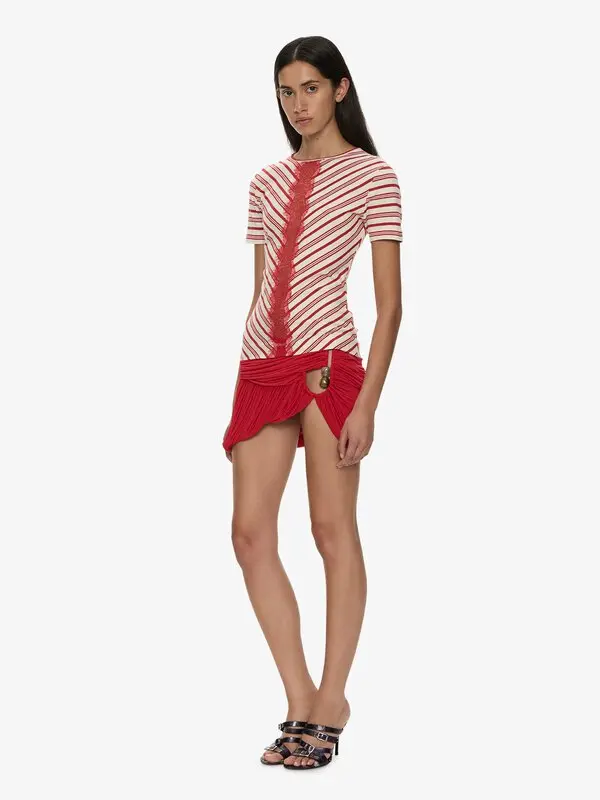 Christopher Esber Beach Glass Bubble Mini Skirt - Red