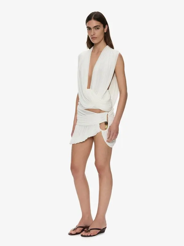 Christopher Esber Beach Glass Bubble Mini Skirt - White