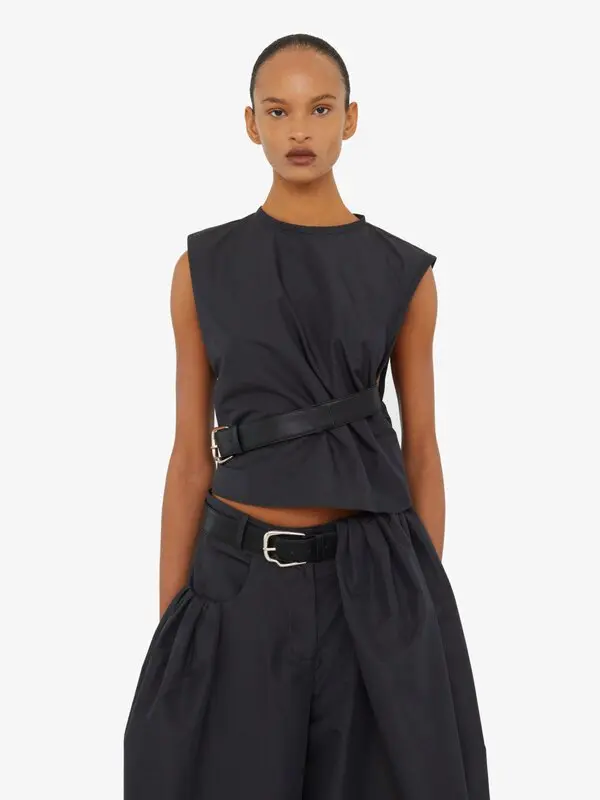 Christopher Esber Locus Belted Taffeta Tank - Grey