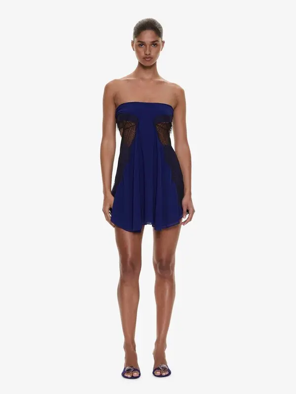 Christopher Esber Aira Strapless Lace Mini Dress - Black