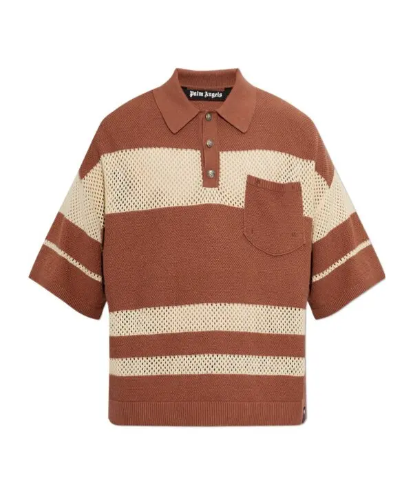 Palm Angels Short-sleeved Polo Shirt - Brown