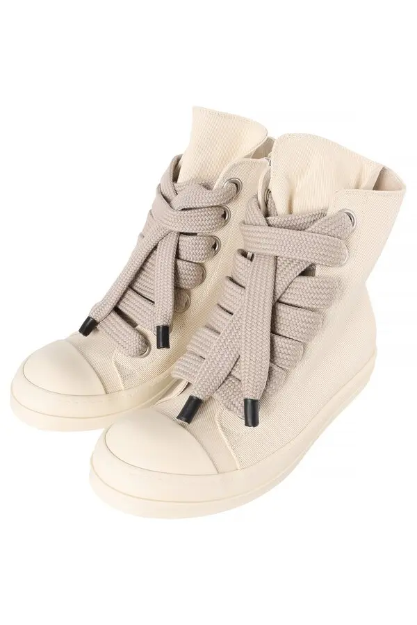 Rick Owens Lace-up High-top Casual Sneakers - White