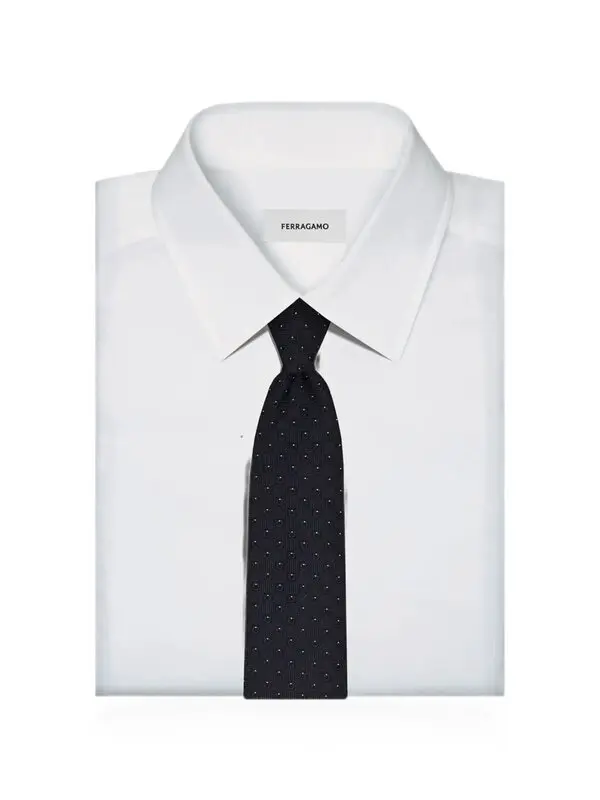 FERRAGAMO Gancini Silk Jacquard Tie