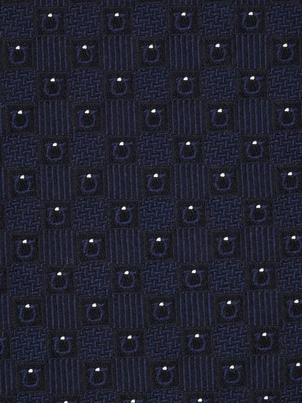 FERRAGAMO Gancini Silk Jacquard Tie