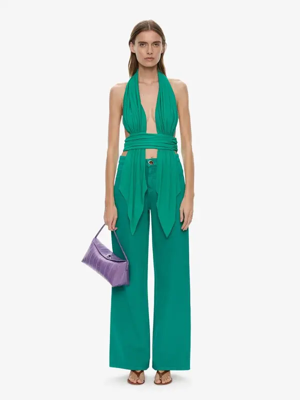 Christopher Esber Relaxed Wide-leg Jeans - Green