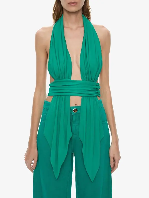 Christopher Esber Relaxed Wide-leg Jeans - Green