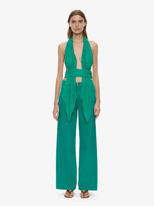 Christopher Esber Relaxed Wide-leg Jeans - Green