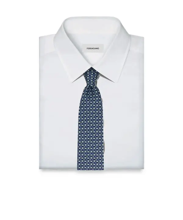 FERRAGAMO Frog Print Silk Tie