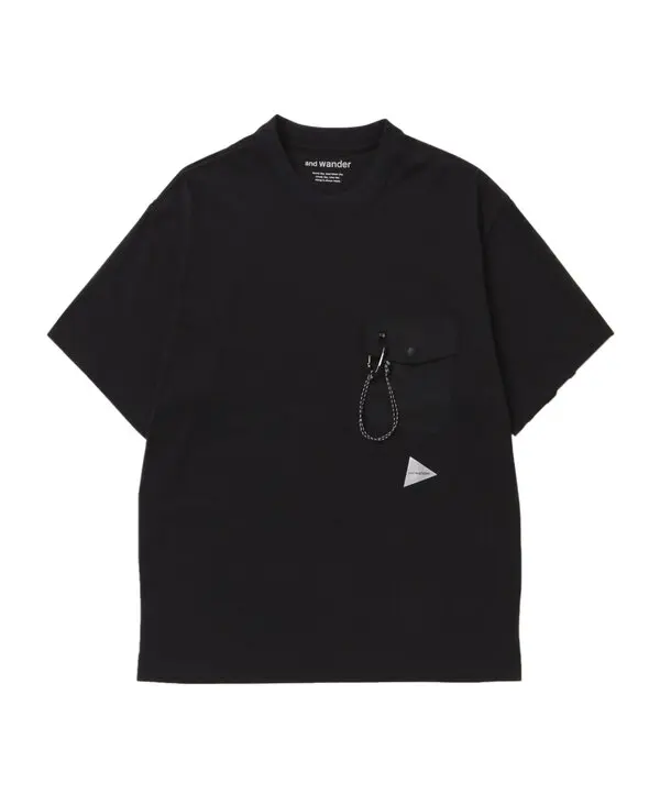 AND WANDER Carabiner Pocket T-shirt - Black
