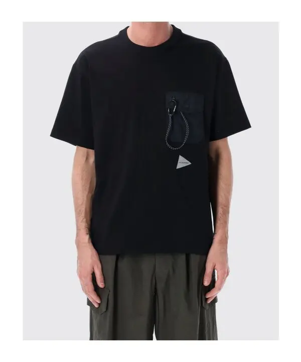 AND WANDER Carabiner Pocket T-shirt - Black