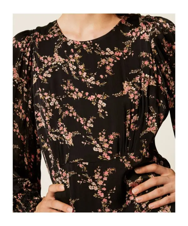 TWINSET Short Floral-print Satin-crepe Dress
