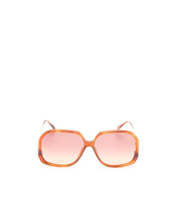 Chloé Logo Engraved Full Rim Sunglasses - Pink
