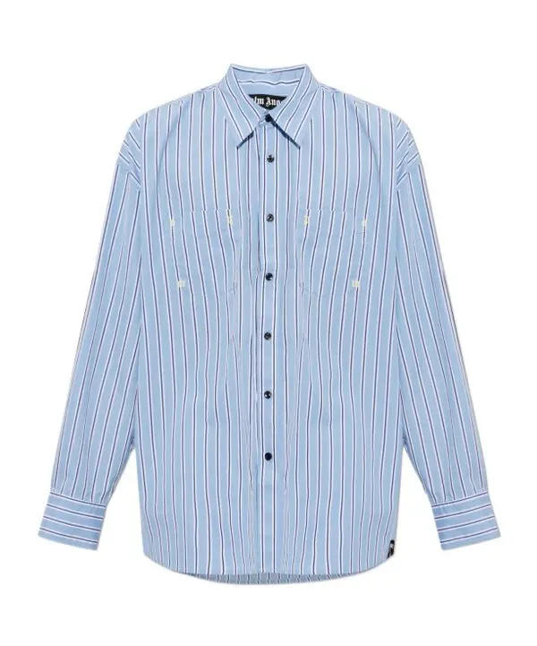 Palm Angels Long-sleeved Shirt - Blue