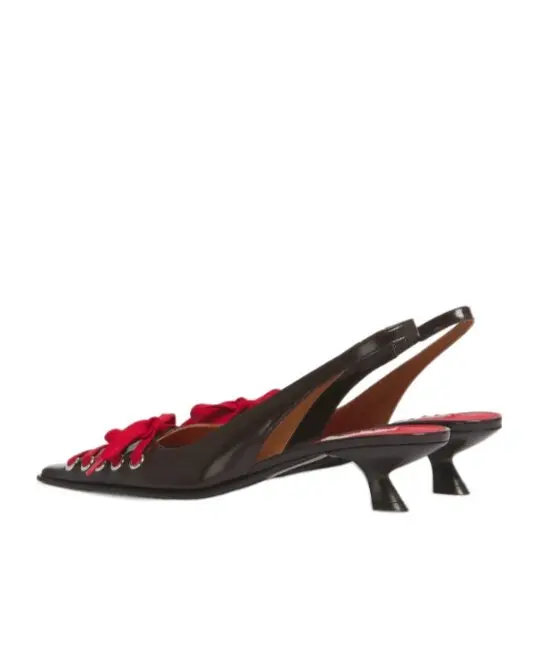 Marni Leather Lace-up Slingback