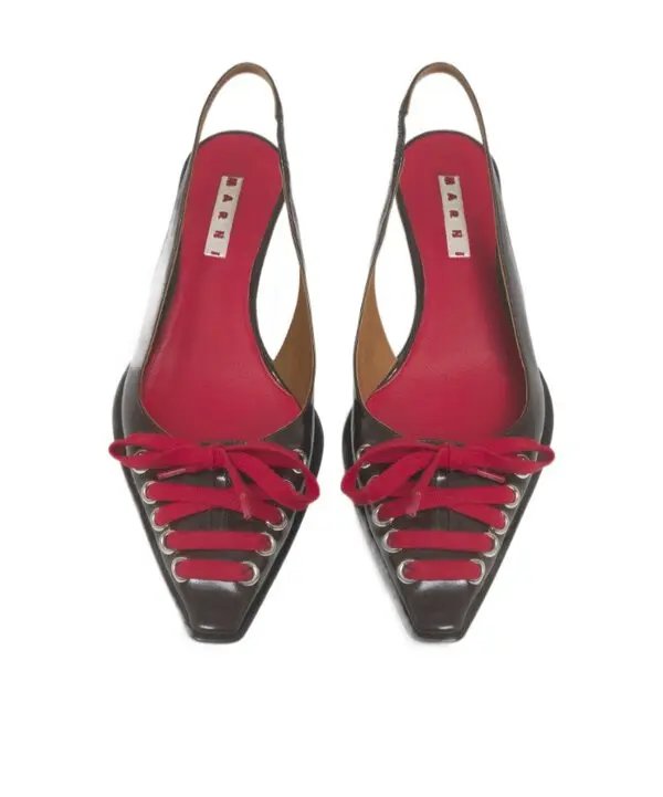 Marni Leather Lace-up Slingback