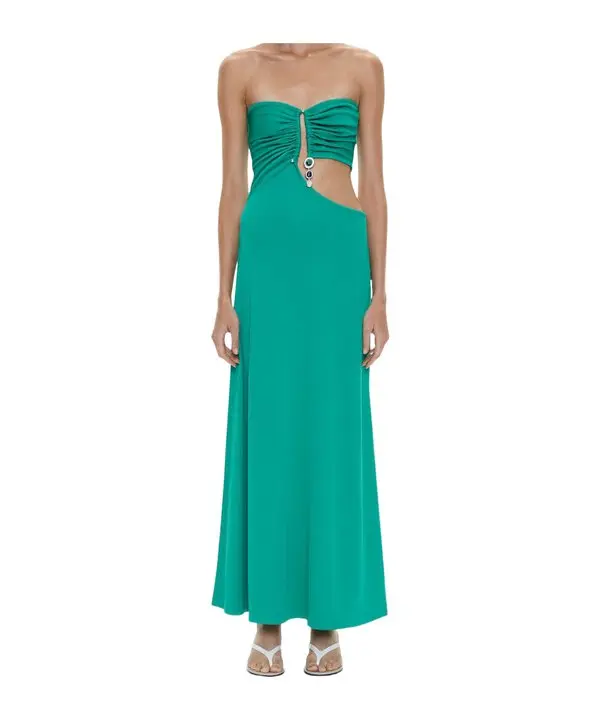 Christopher Esber Droplet Crystal Pendant Strapless Dress
