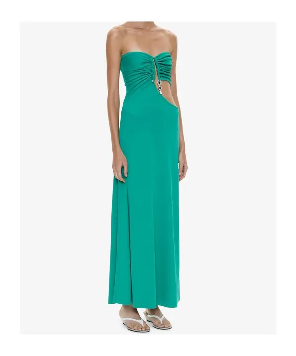 Christopher Esber Droplet Crystal Pendant Strapless Dress