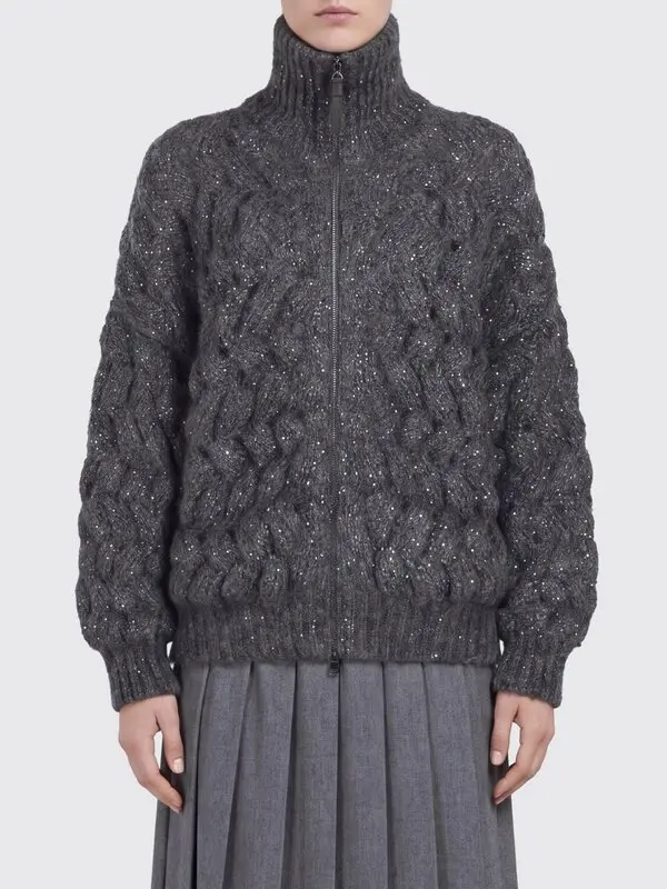 Brunello Cucinelli Dazzling Zigzag Cables Cardigan