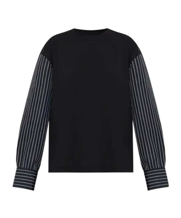Marni Long Sleeve T-shirt With Striped Sleeves