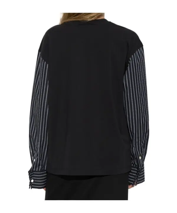 Marni Long Sleeve T-shirt With Striped Sleeves