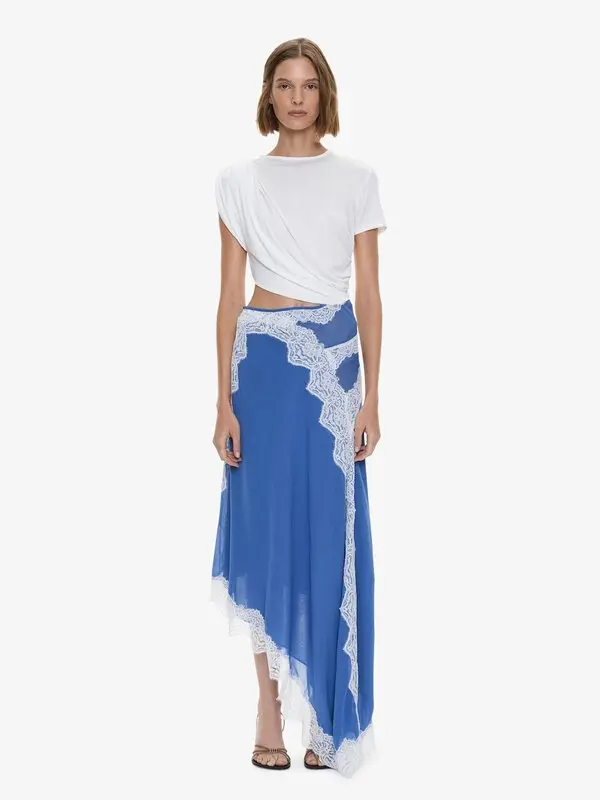 Christopher Esber Twisted Tee Dress With Lace Inserts - Blue