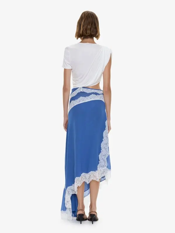 Christopher Esber Twisted Tee Dress With Lace Inserts - Blue