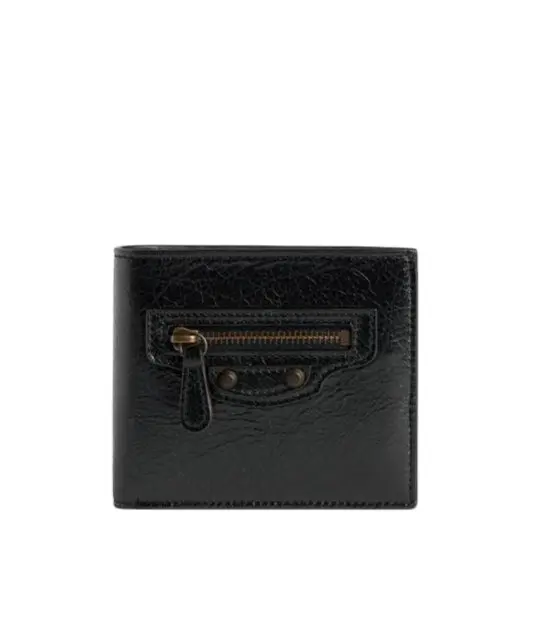 Balenciaga Le City Square Folded Coin Wallet - Black