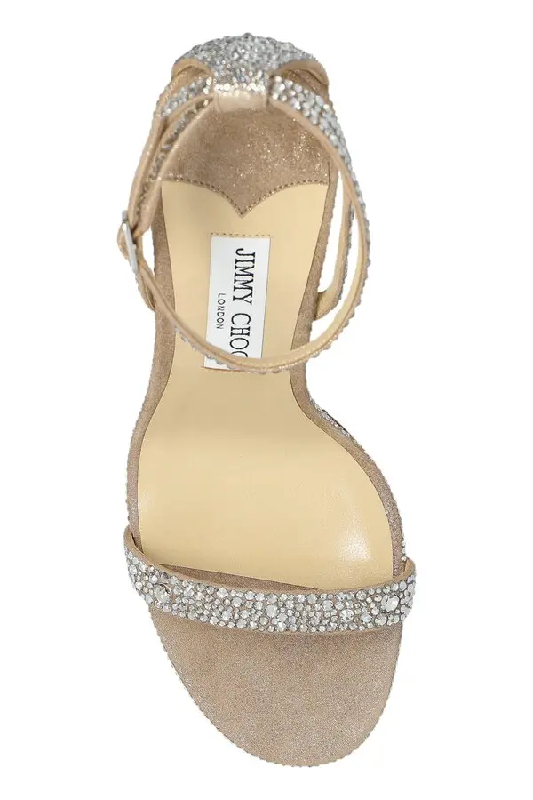JIMMY CHOO Moza Crystal-embellished Heeled Sandals