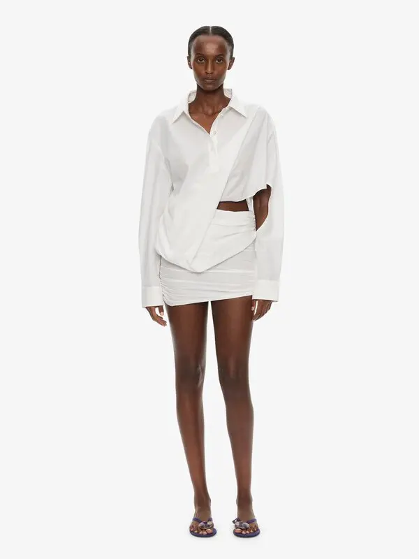Christopher Esber Aiba Draped Shirt Dress - White