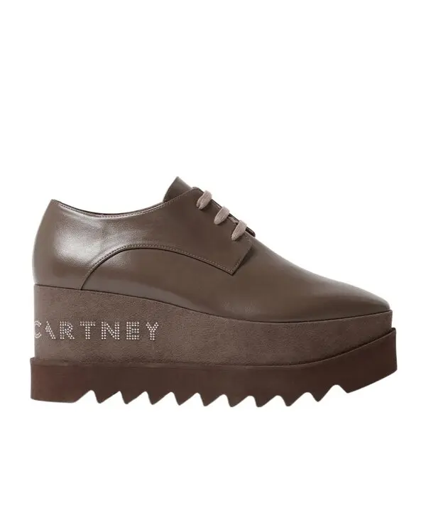 Stella McCartney Elyse Logo-detail Derby Shoes - Brown