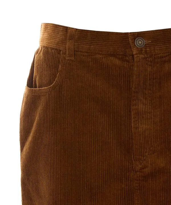 Isabel Marant Étoile Corduroy Maxi Skirt With Logo Patch - Brown