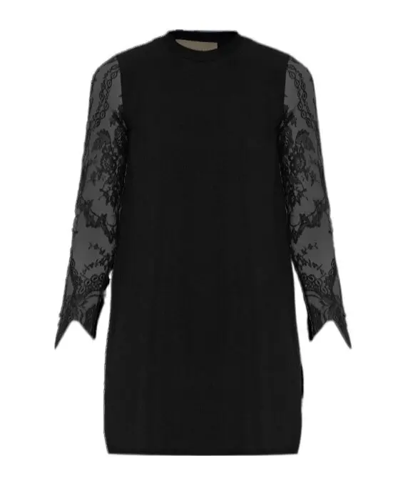 Valentino Garavani Round Neck Long Sleeve Dress