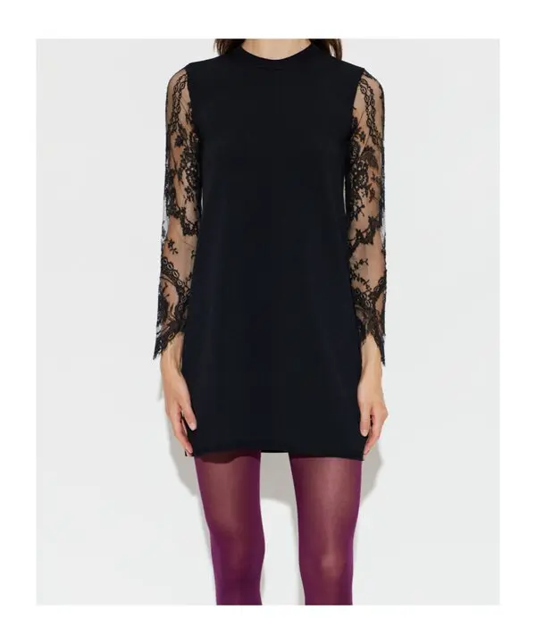 Valentino Garavani Round Neck Long Sleeve Dress