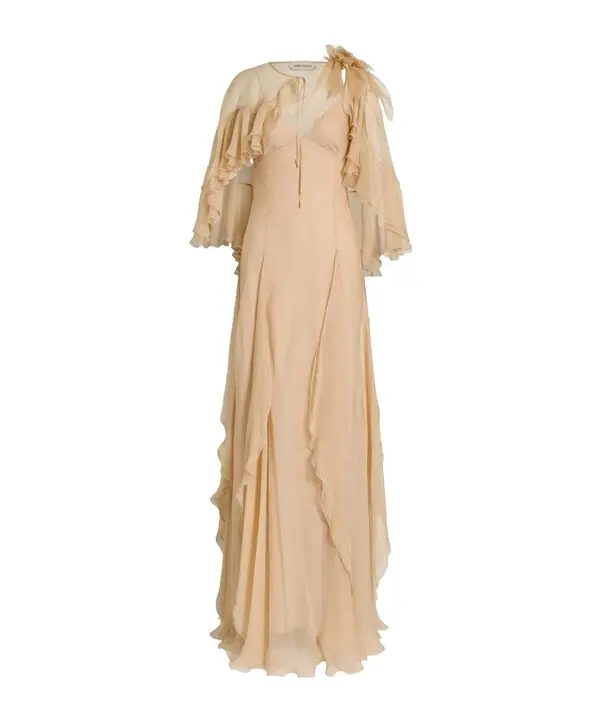 Alberta Ferretti Silk Chiffon Gown