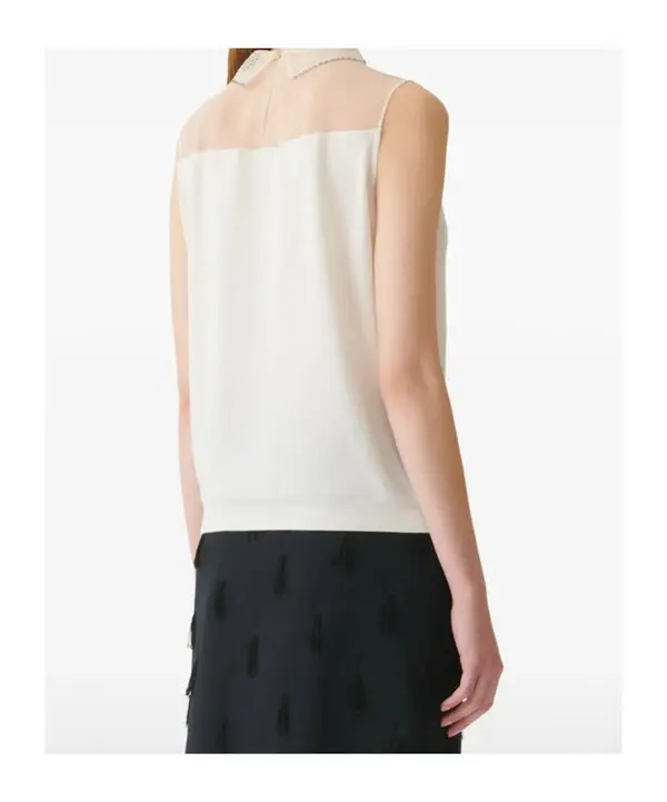 Fabiana Filippi Sleeveless Knit Top With Peter Pan Collar