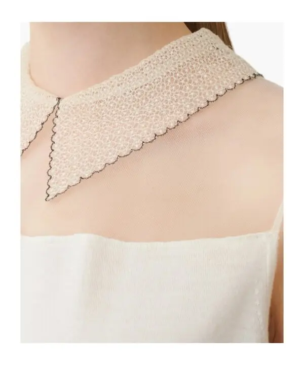 Fabiana Filippi Sleeveless Knit Top With Peter Pan Collar