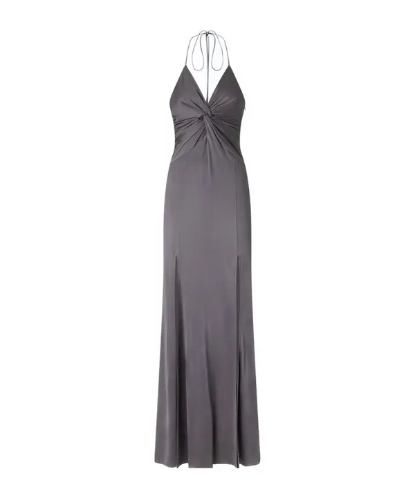 Pinko Long Slip Dress With Front Knot