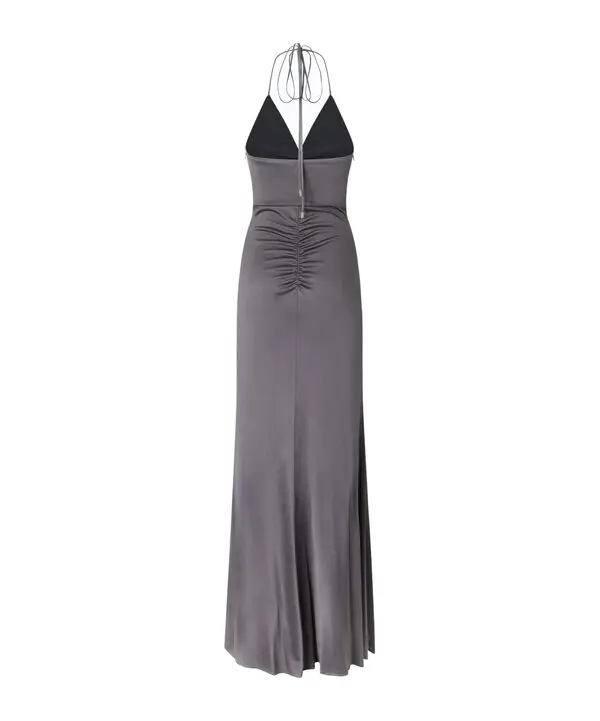 Pinko Long Slip Dress With Front Knot