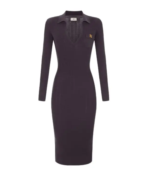 Elisabetta Franchi Knit Dress With Openwork Embroideries